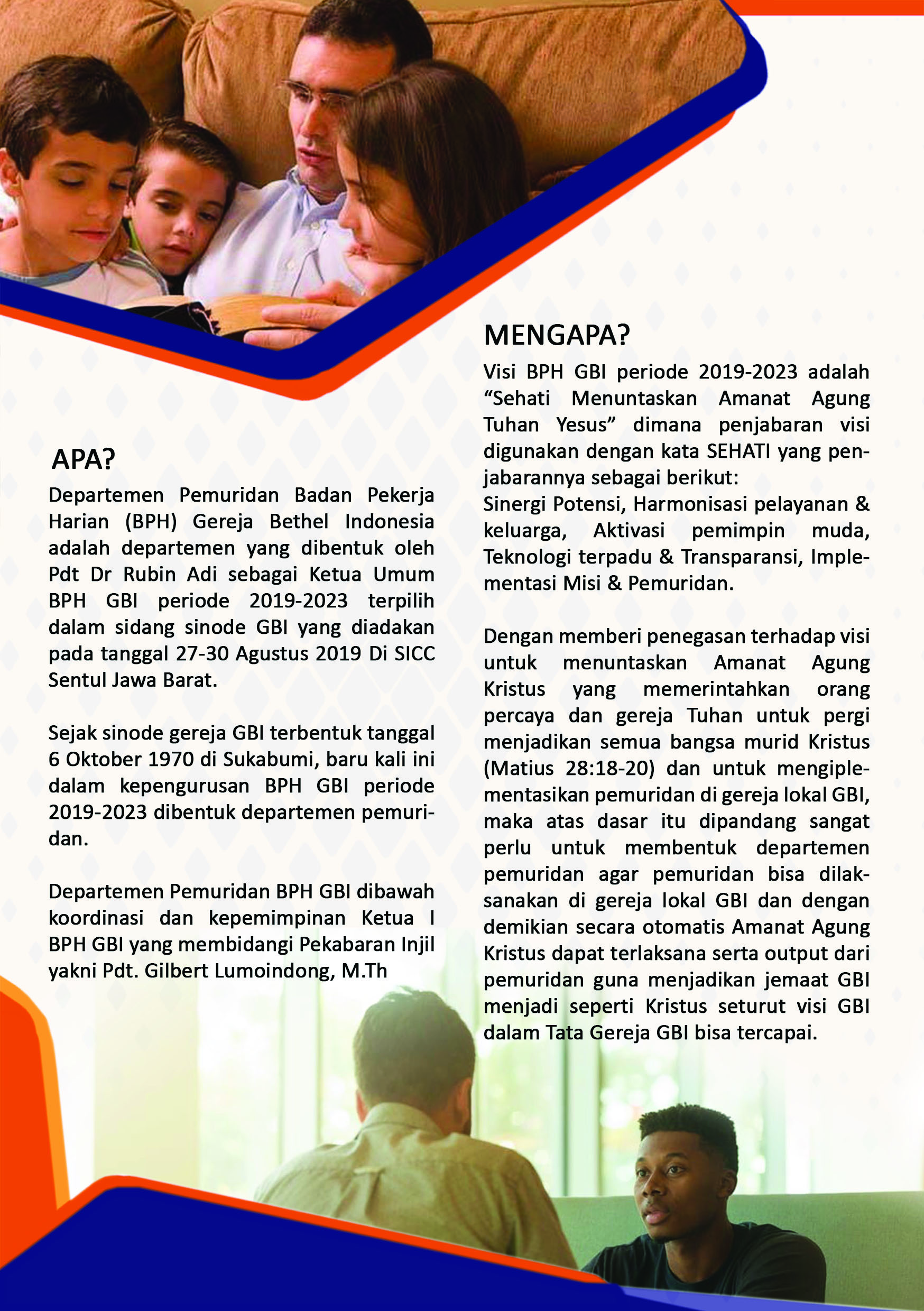 Departemen Pemuridan - Badan Pengurus Pusat Gereja Bethel Indonesia